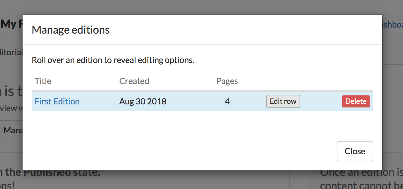 Create edition option