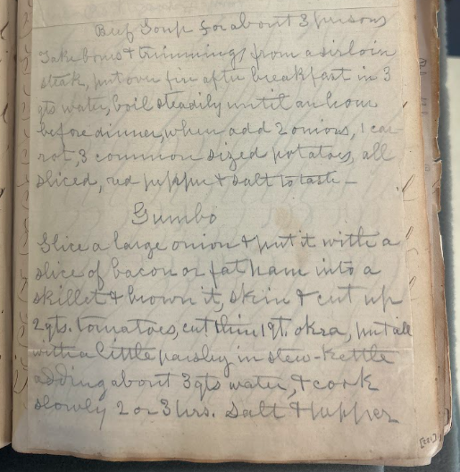 Beef Soup and Gumbo, ca. 1860s-1890s